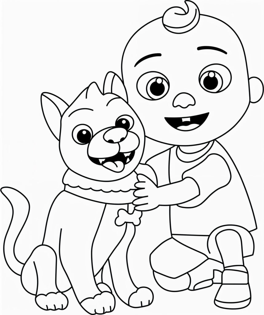 Immagine di jj con cocomelon bingo da colorare - Mondo Colorare